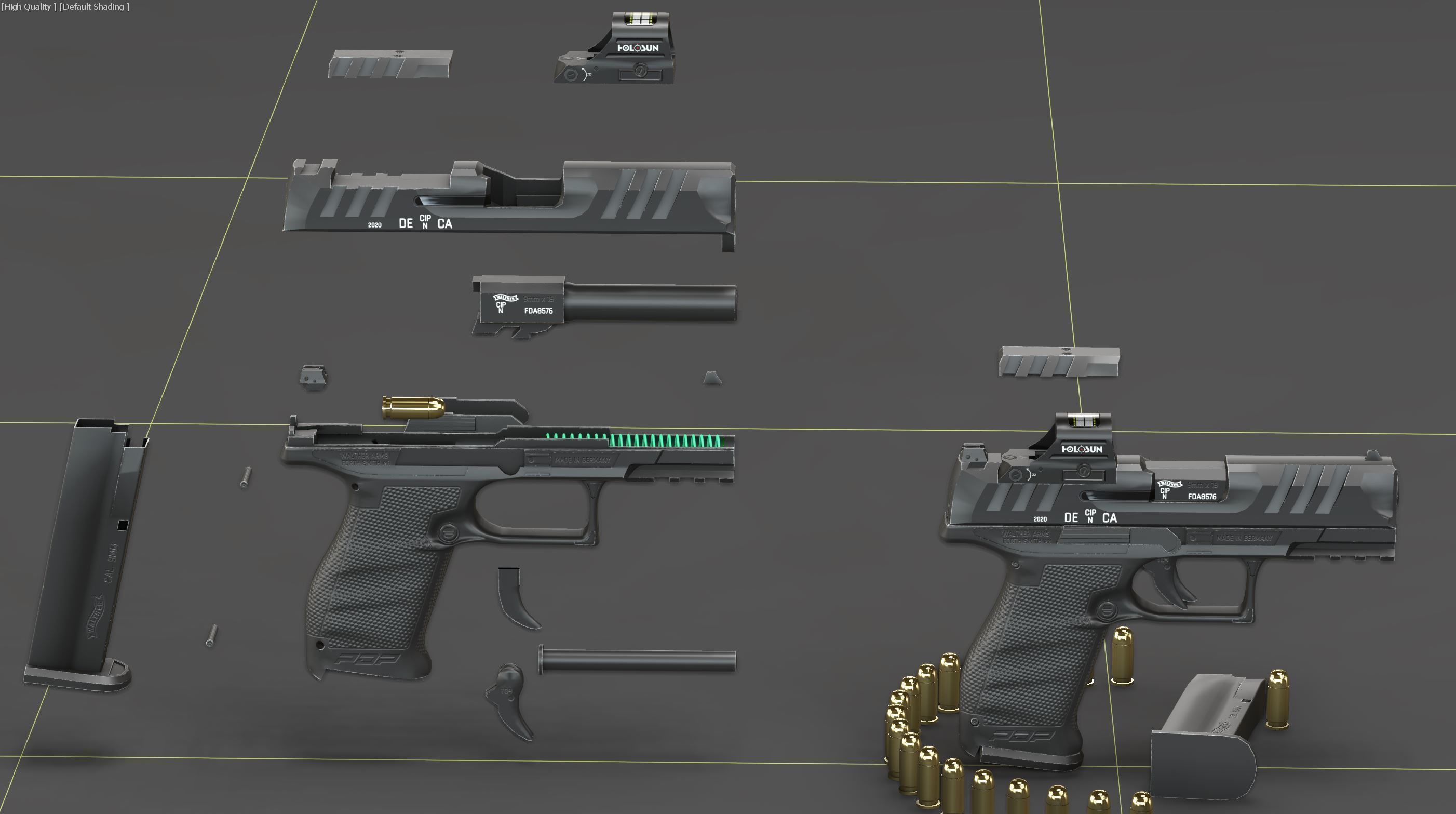 3D model Walther PDP Compact VR / AR / low-poly | CGTrader