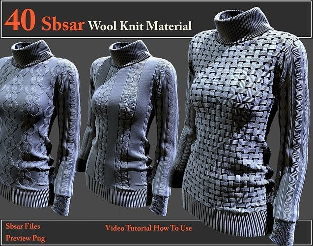 40 SBSAR Wool Knit Materials Texture | CGTrader