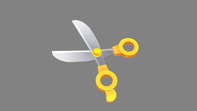 3D model cartoon scissors VR / AR / low-poly | CGTrader