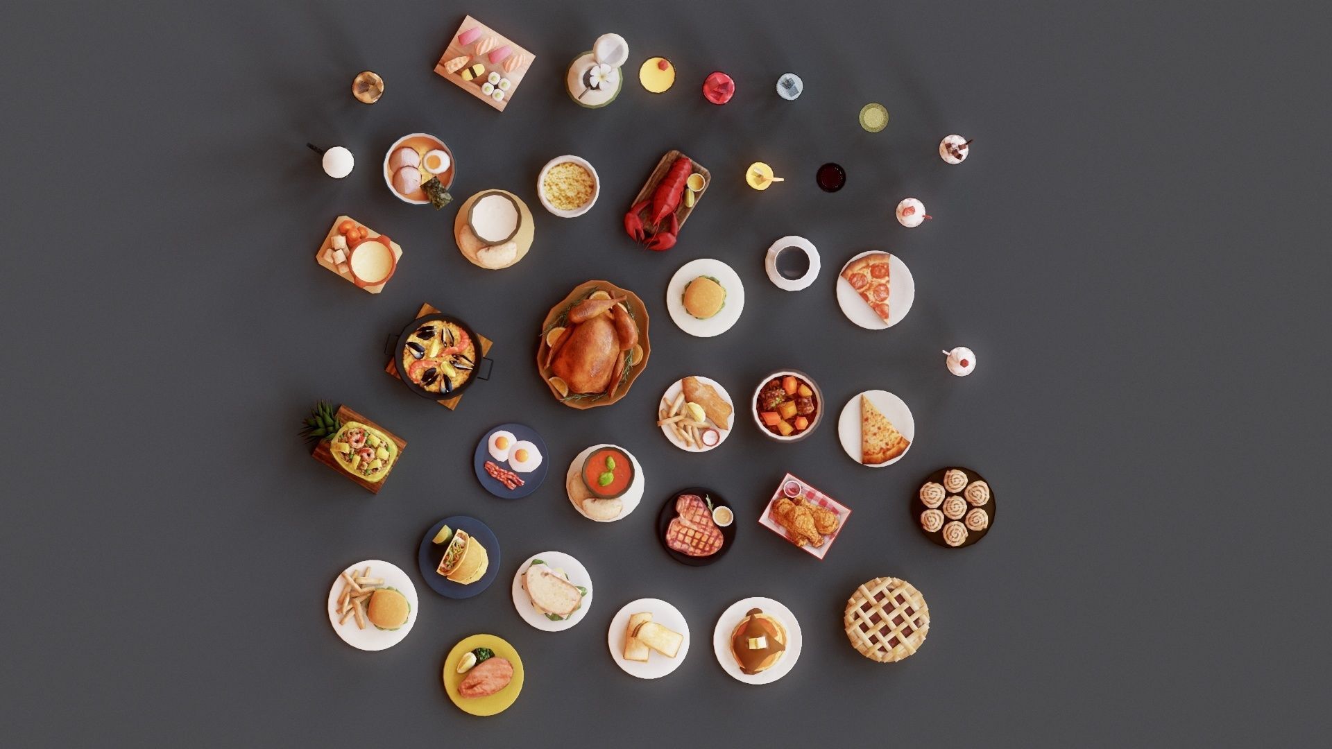 3D Model Collection Food G03 VR / AR / low-poly | CGTrader