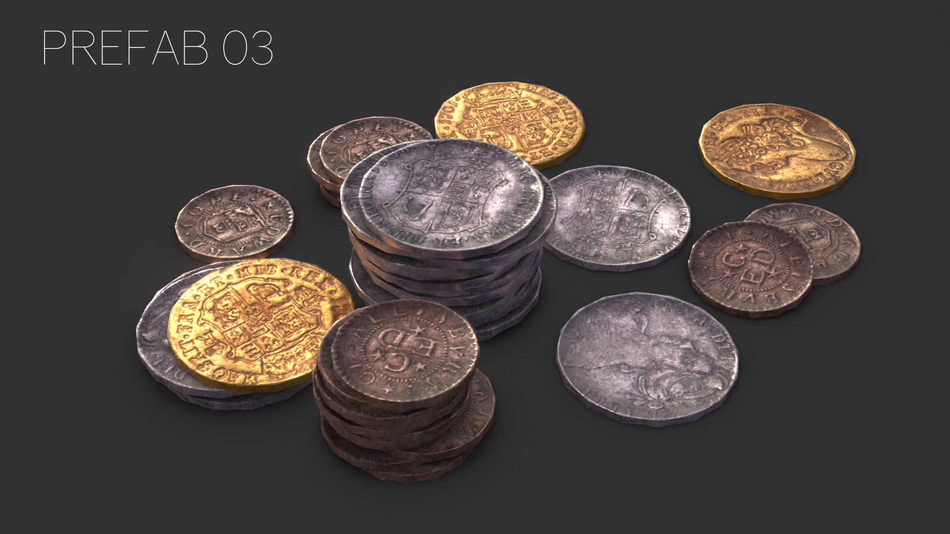 3D model Old British Coins VR / AR / low-poly | CGTrader