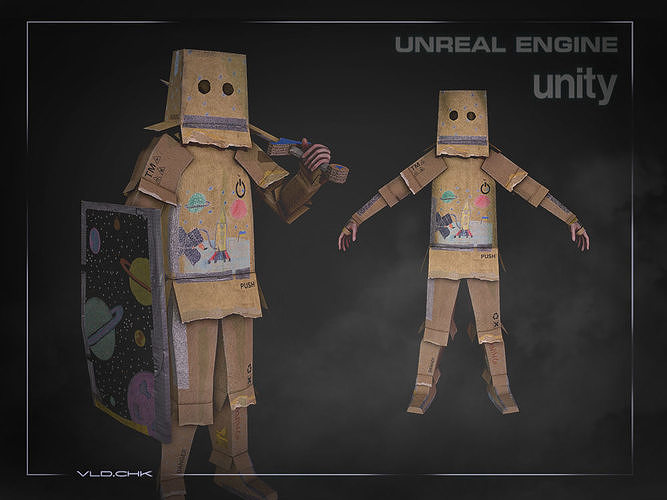 3D model Cardboard Warrior VR / AR / low-poly | CGTrader