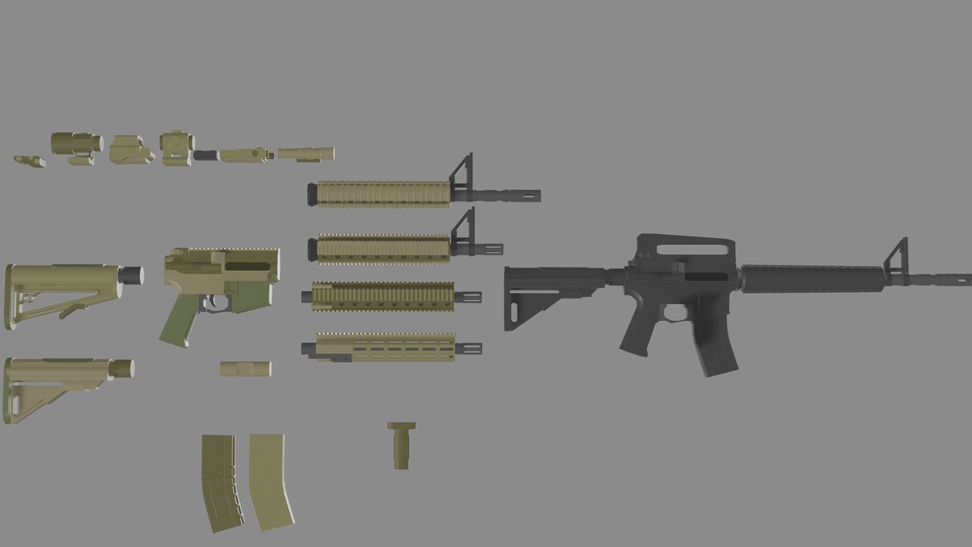 3D model M4a1 rifle VR / AR / low-poly | CGTrader