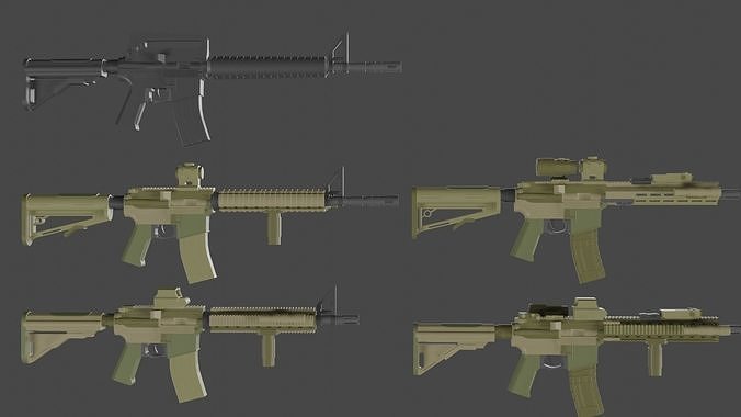 3D model M4a1 rifle VR / AR / low-poly | CGTrader
