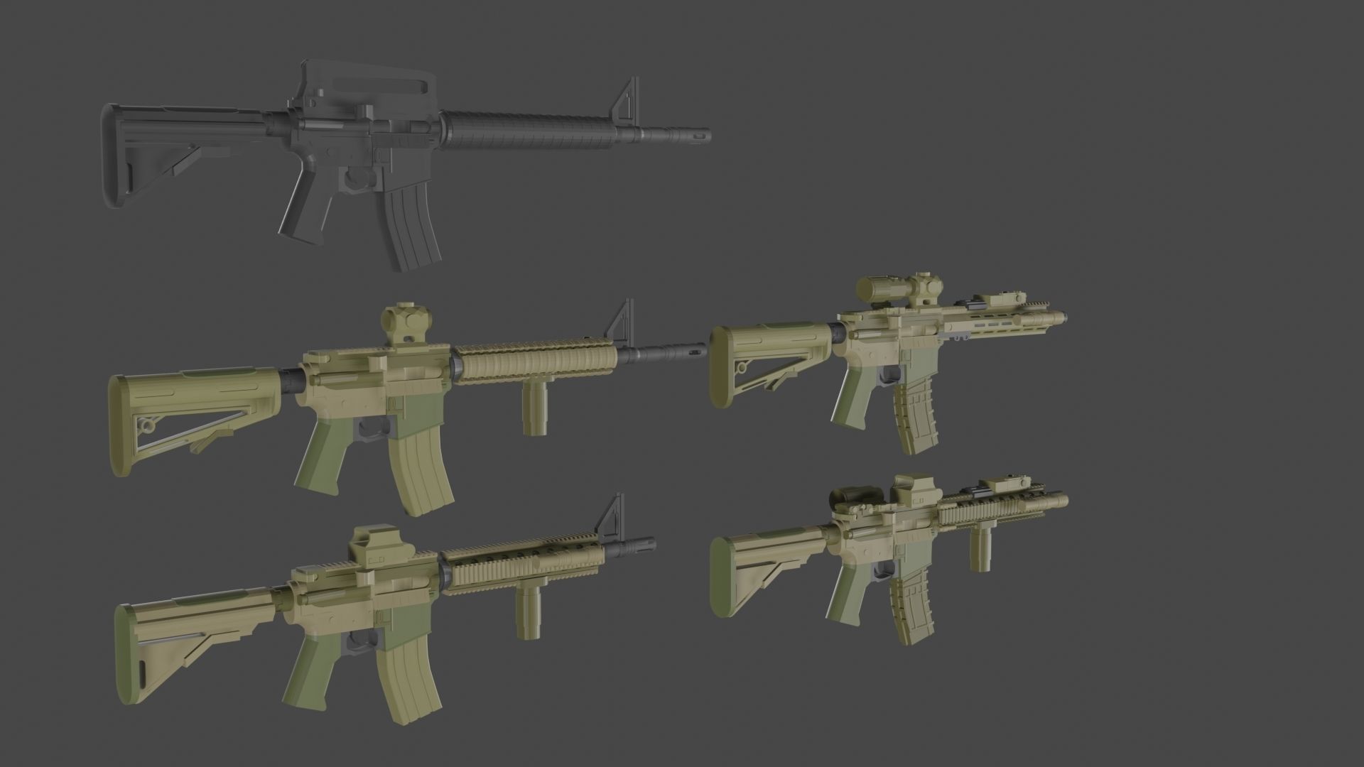 3D model M4a1 rifle VR / AR / low-poly | CGTrader