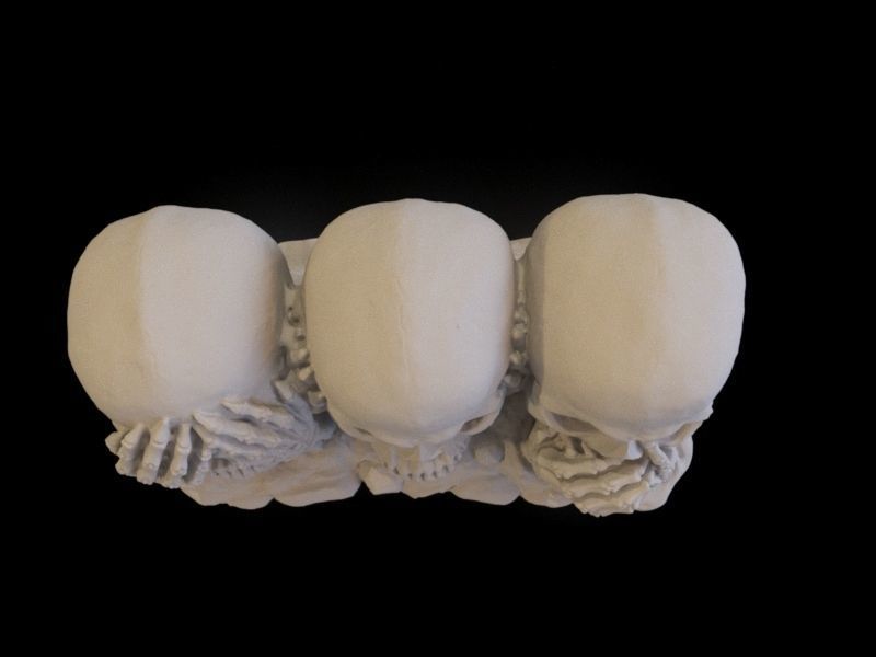 3 Skulls See No Evil Hear No Evil Speak No Evil 3D model 3D printable ...