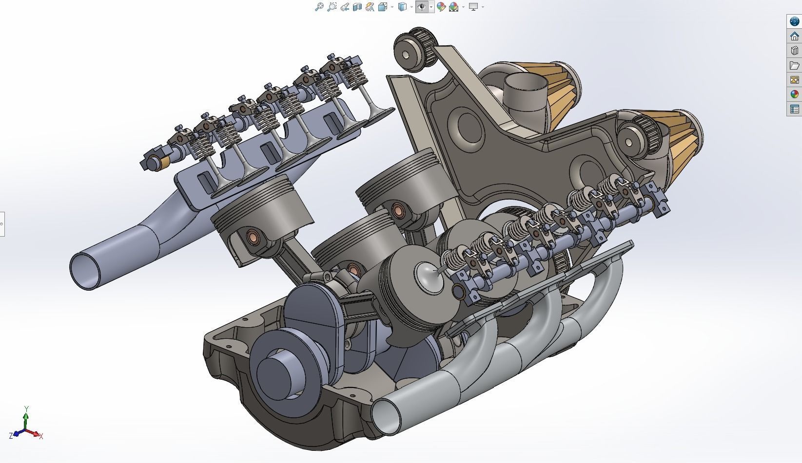 Car Engine V6 animated - solidworks 3D model animated rigged | CGTrader