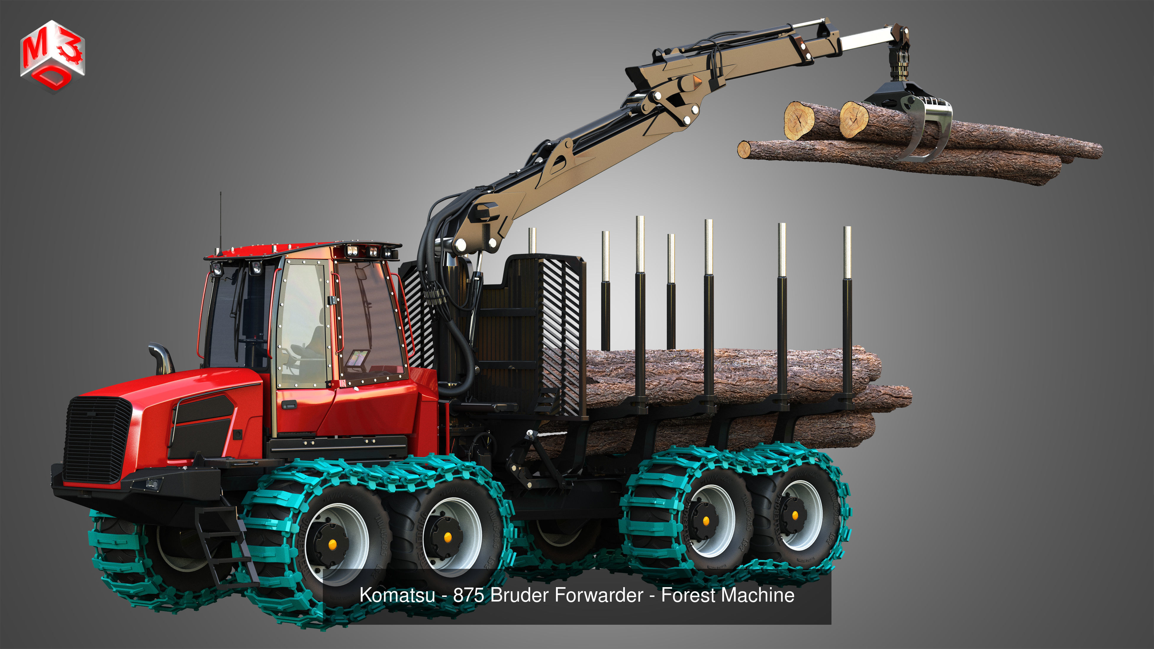 Komatsu Forestry Machines 2 in 1 3D Model Collection | CGTrader