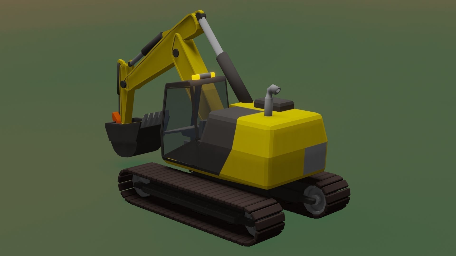 3D model Simple cartoon diesel excavator VR / AR / low-poly | CGTrader