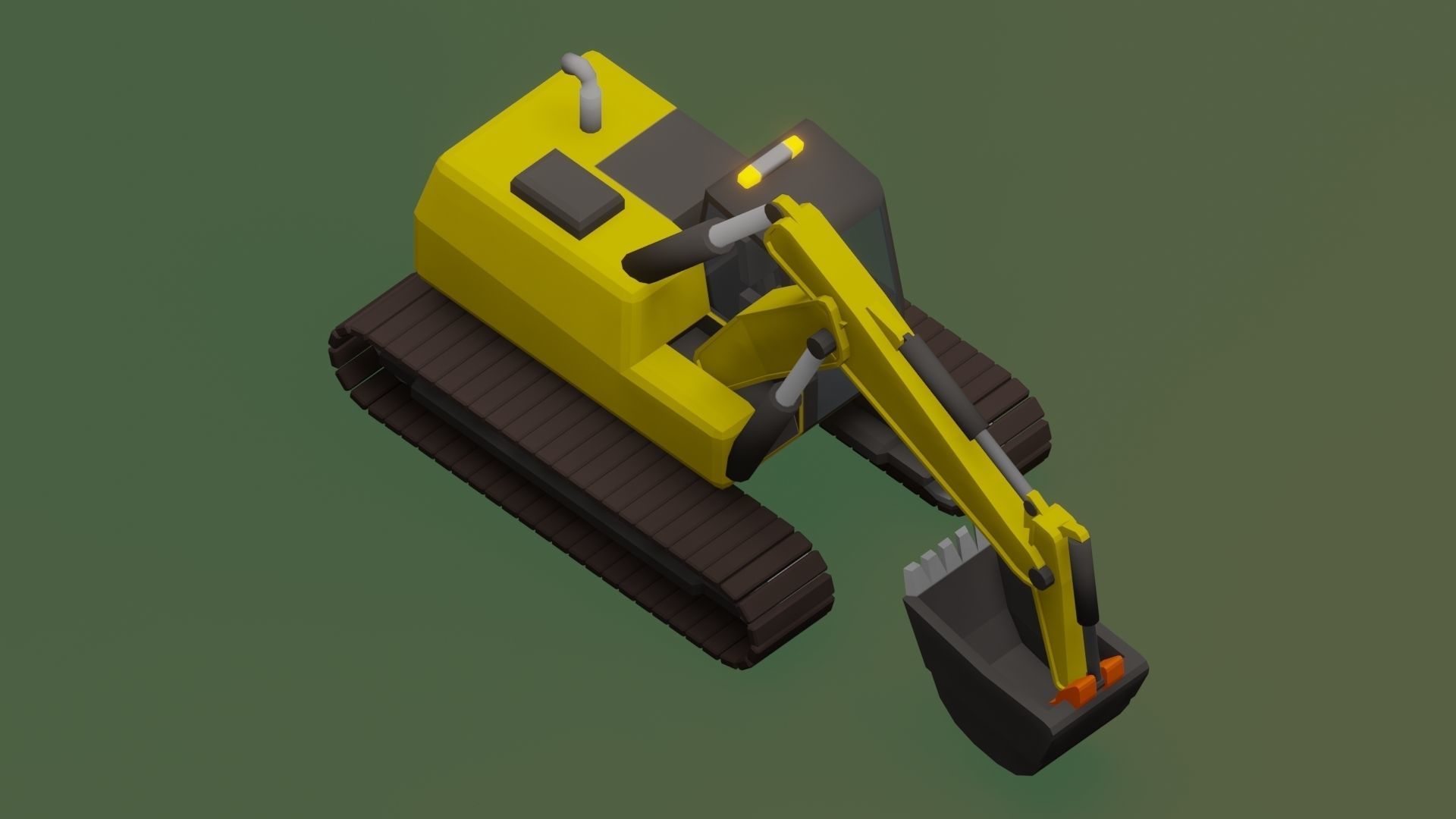 3D model Simple cartoon diesel excavator VR / AR / low-poly | CGTrader