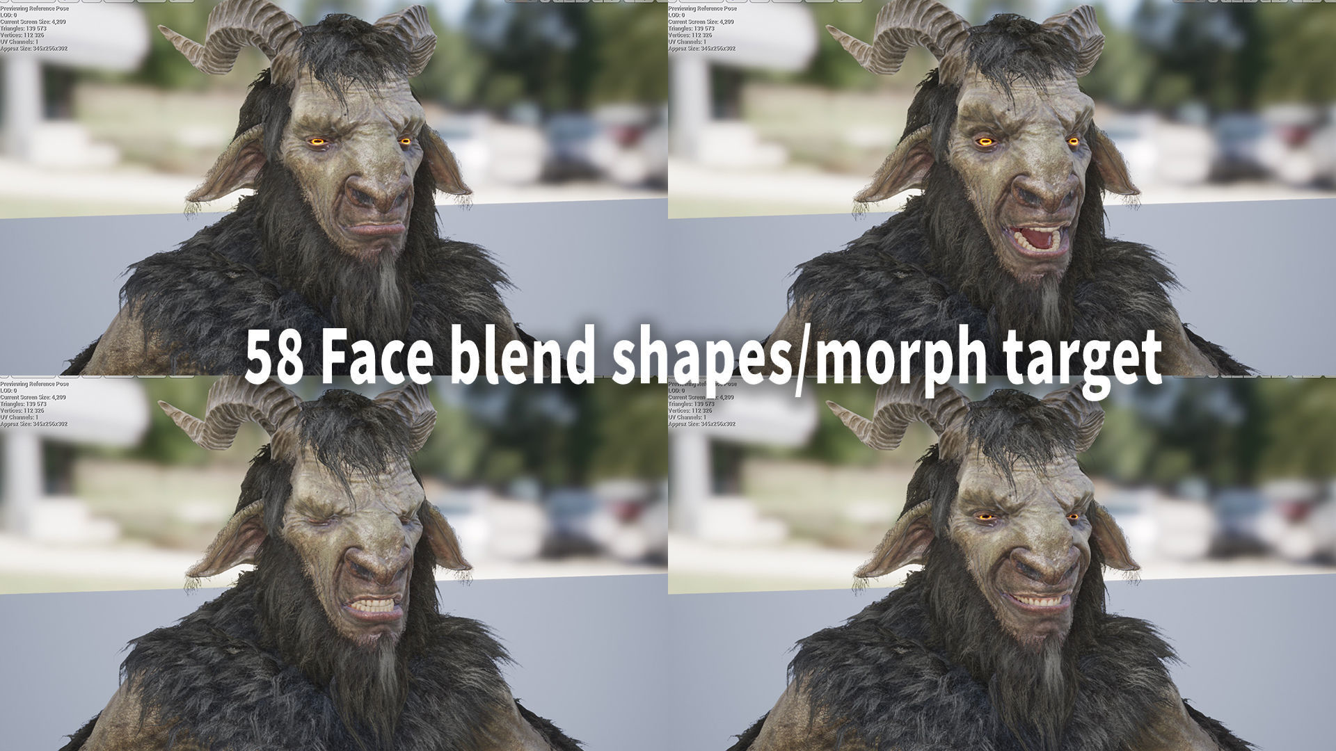 3D model Satyr creature with long hair and claws VR / AR / low-poly ...