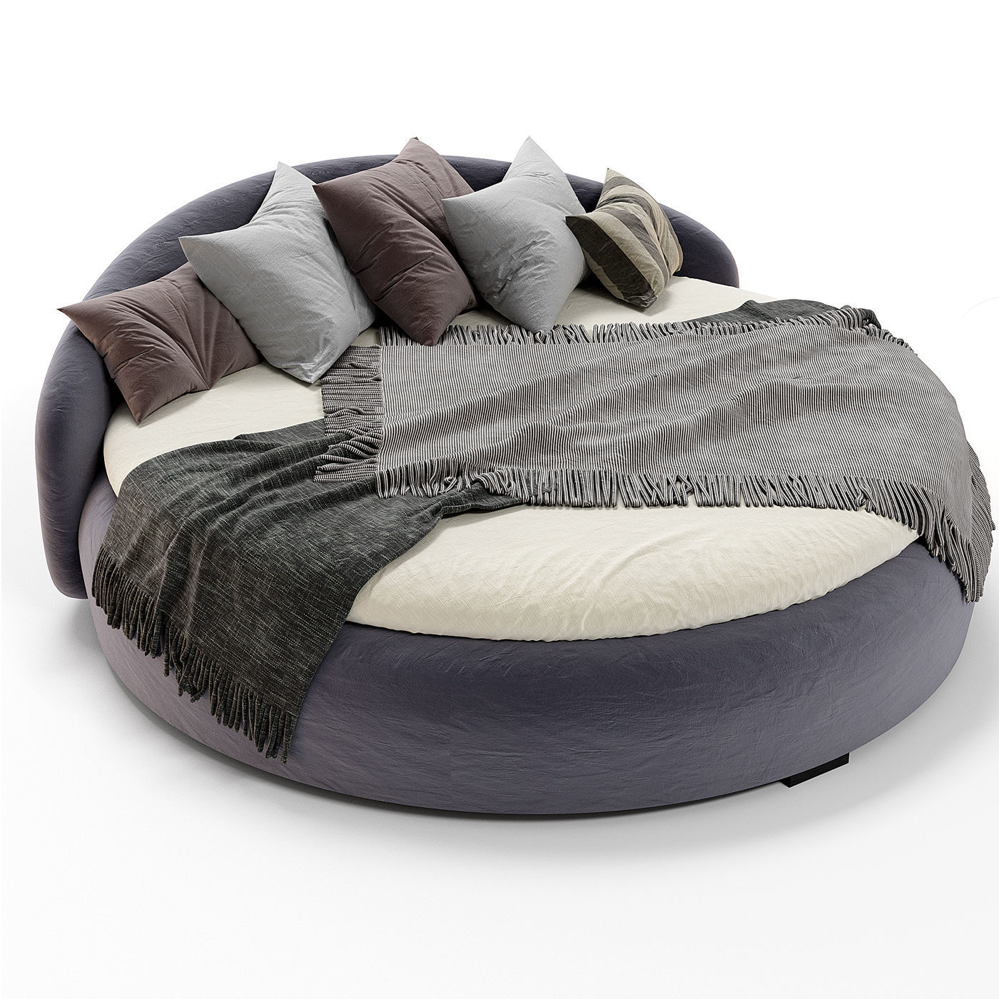 Upholstered Round Double Bed Ome 3D model | CGTrader