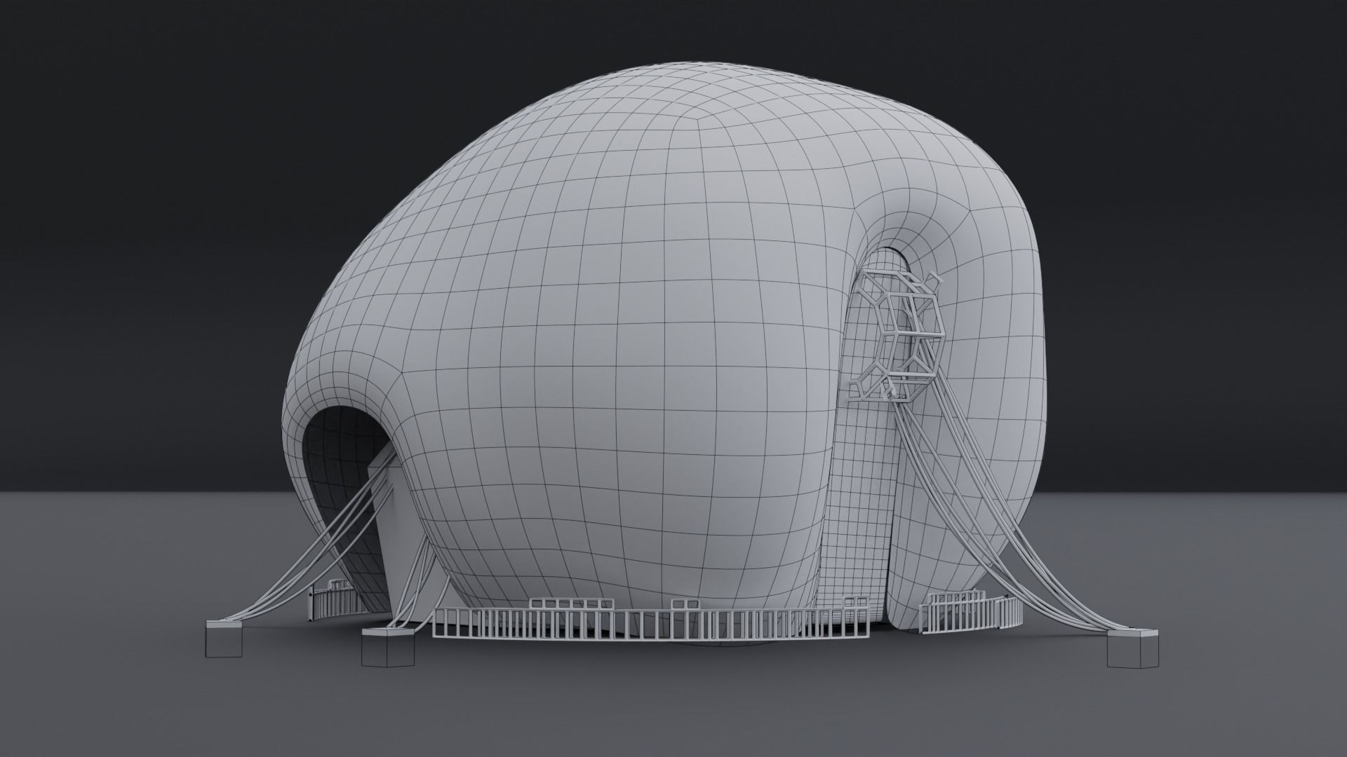 Organic Alien Building Structures Collection 3D model | CGTrader
