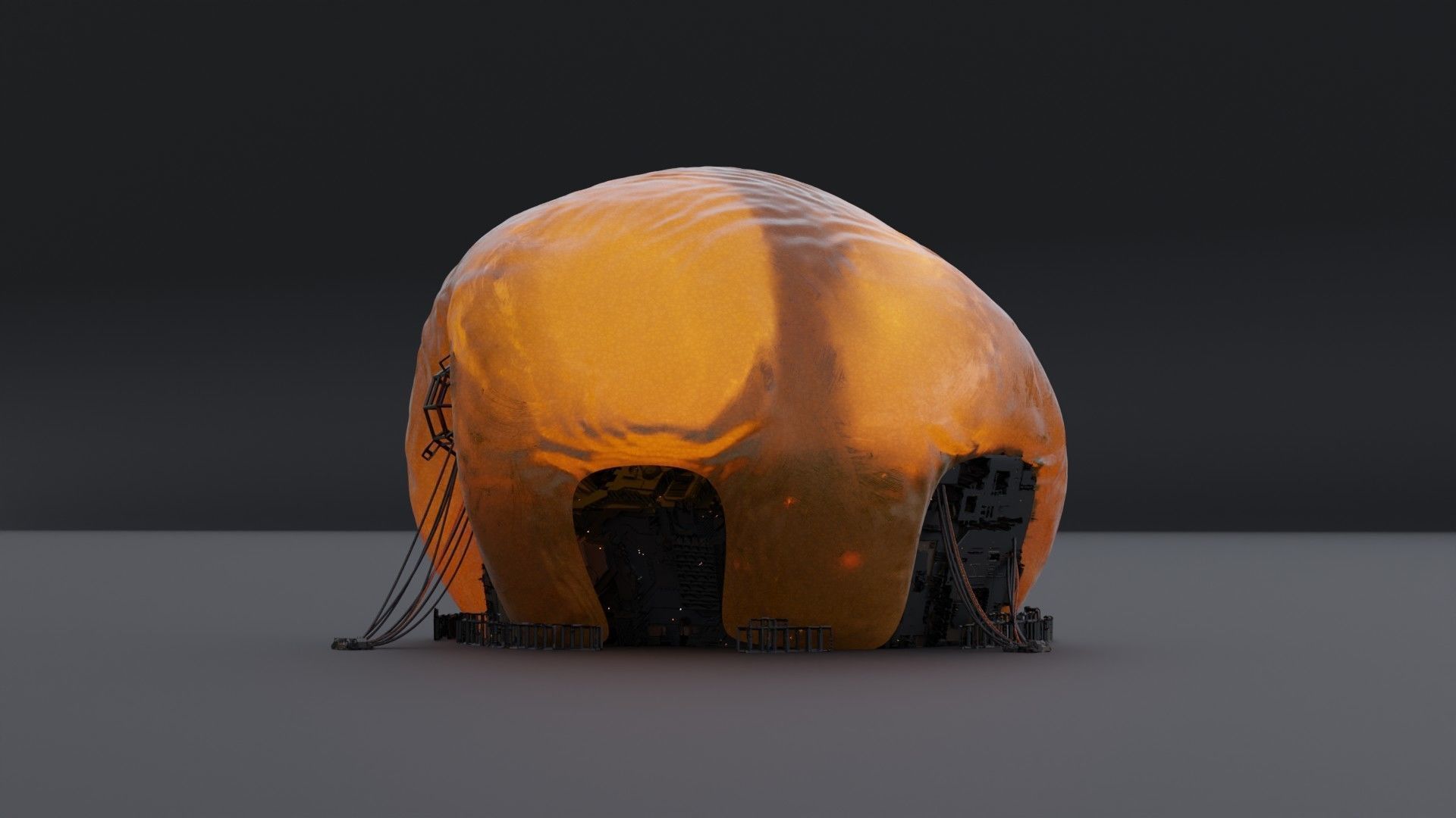 Organic Alien Building Structures Collection 3D model | CGTrader