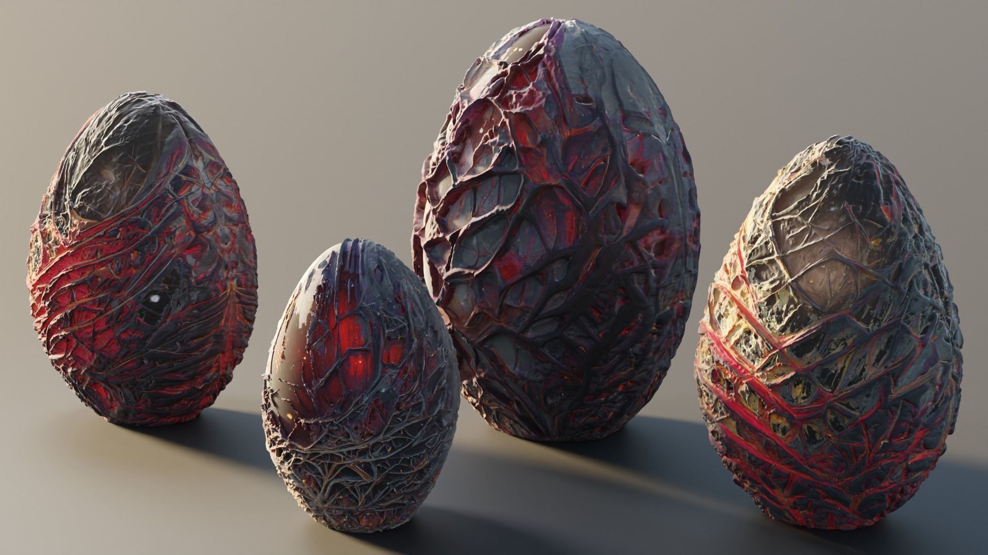 Organic Alien Building Structures Collection 3D model | CGTrader