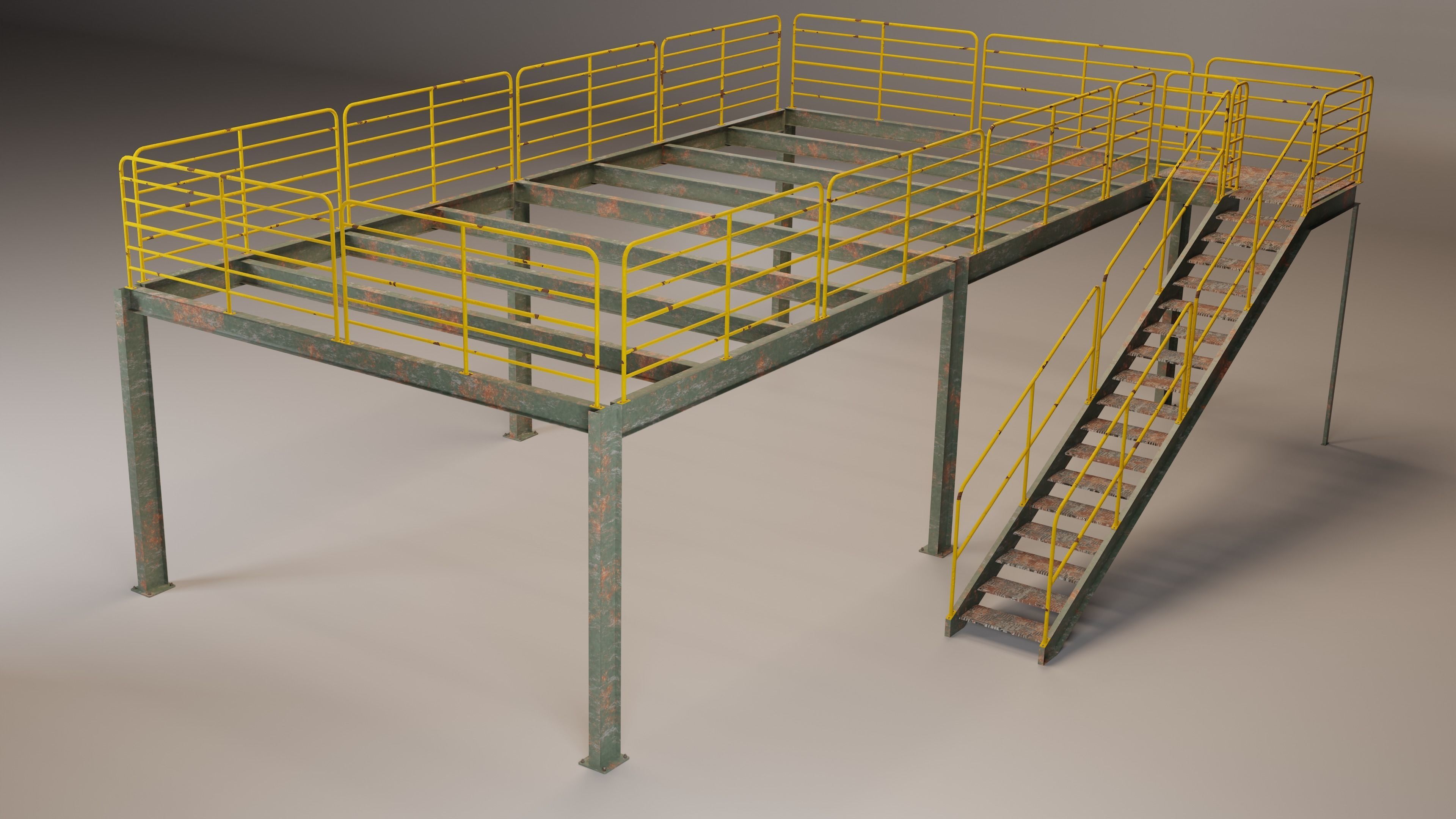 Steel Structural Mezzanine 3D model | CGTrader