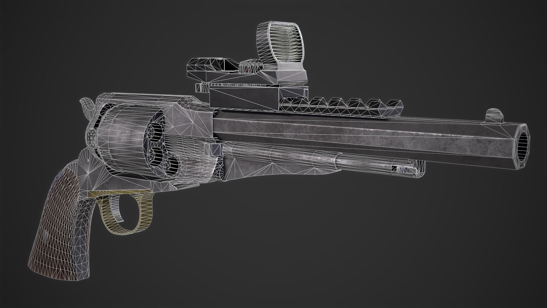 3D model Remington New Army Revolver - With Modifications VR / AR / low ...