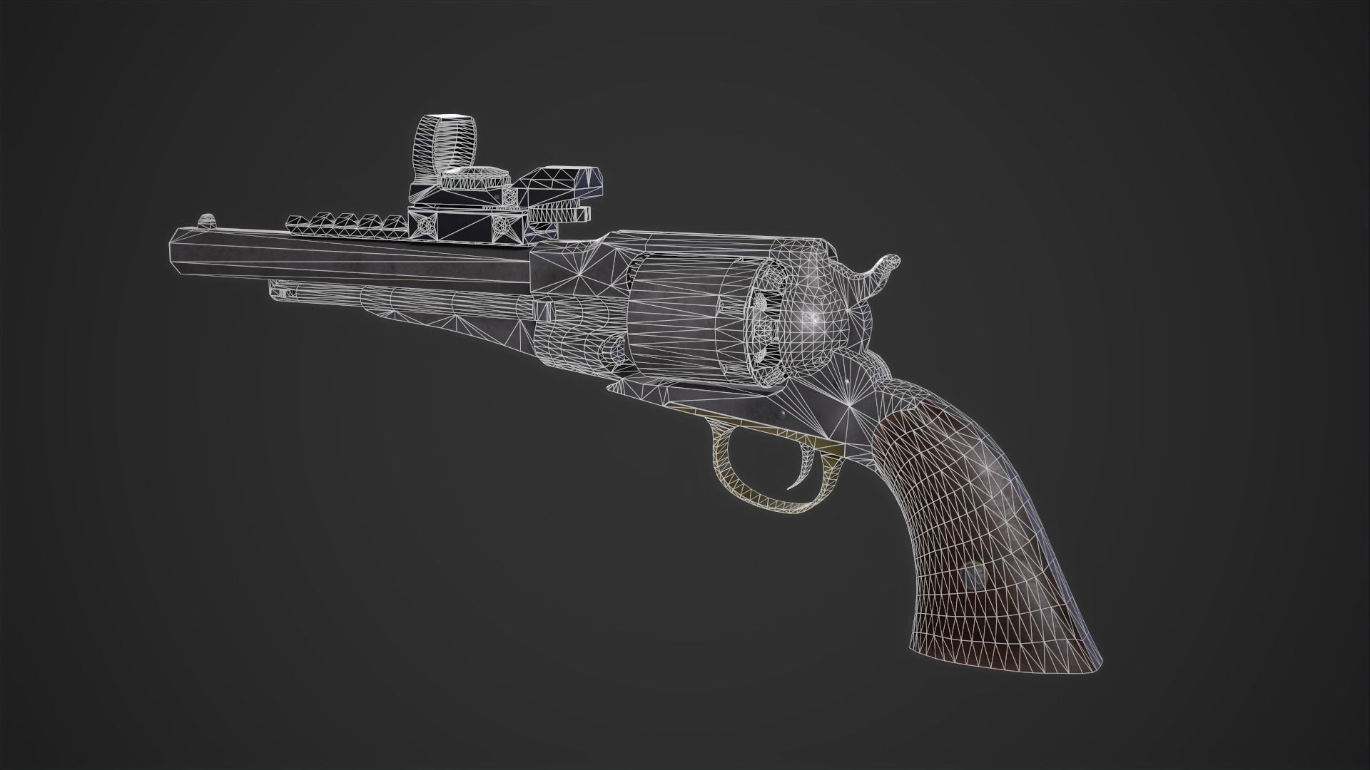 3D model Remington New Army Revolver - With Modifications VR / AR / low ...