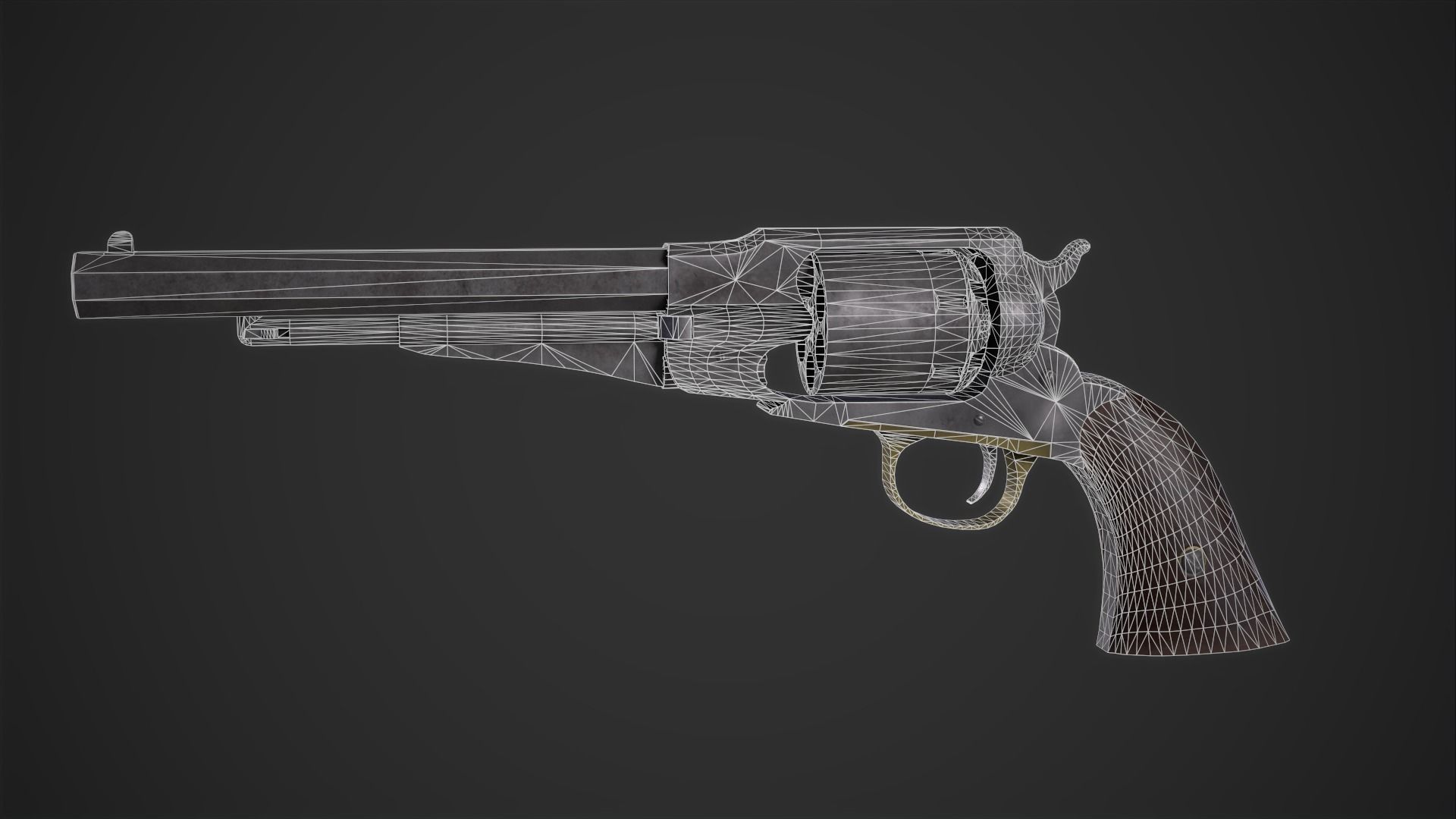 3D model Remington New Army Revolver - With Modifications VR / AR / low ...