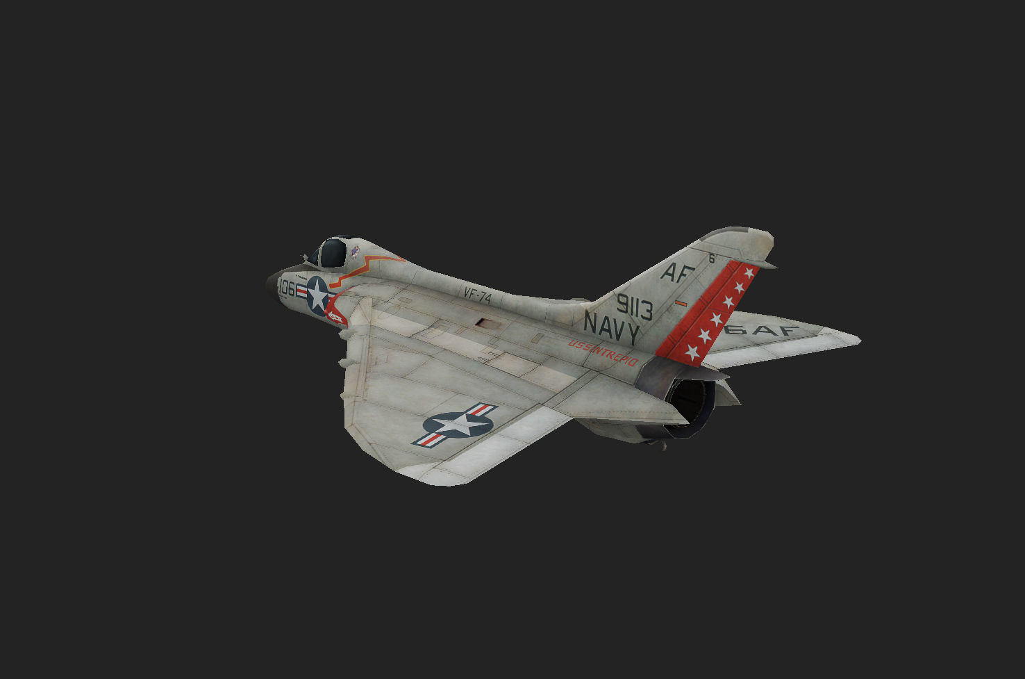 3D model Douglas F4D Skyray jet fighter Hand painted game model VR / AR ...