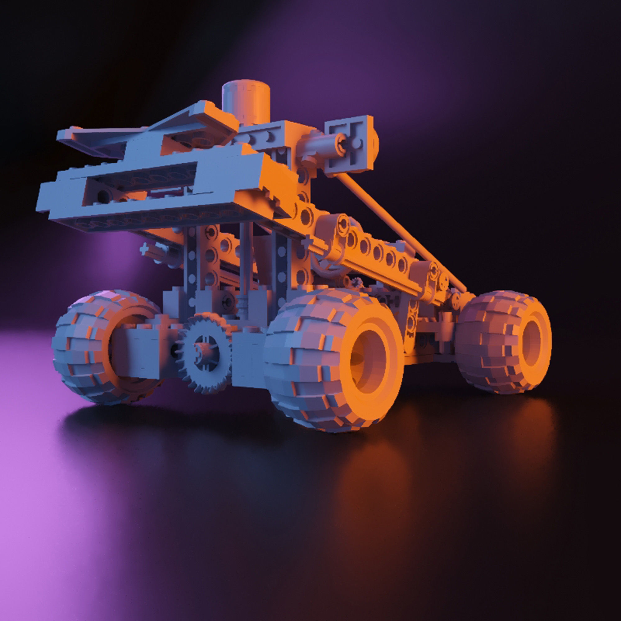 Lego buggy police stl 3D model 3D printable | CGTrader