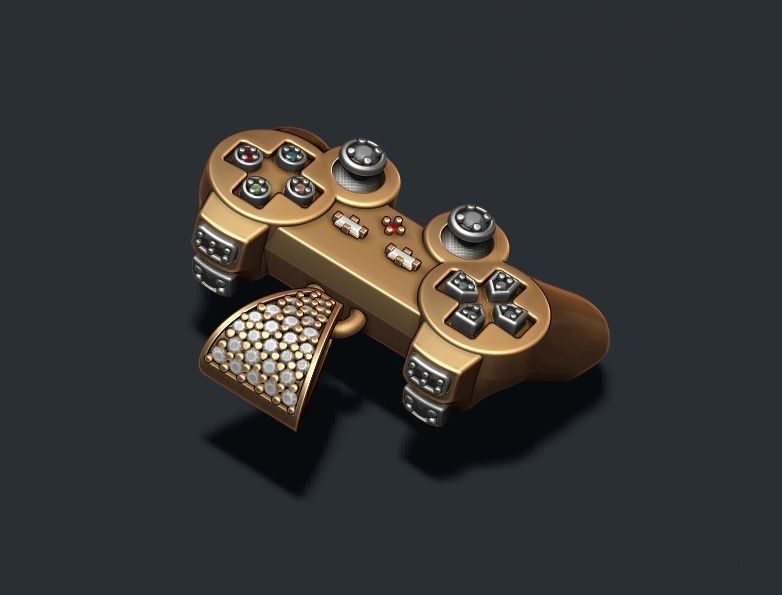 joystick controller pendant with gems 3D model 3D printable | CGTrader