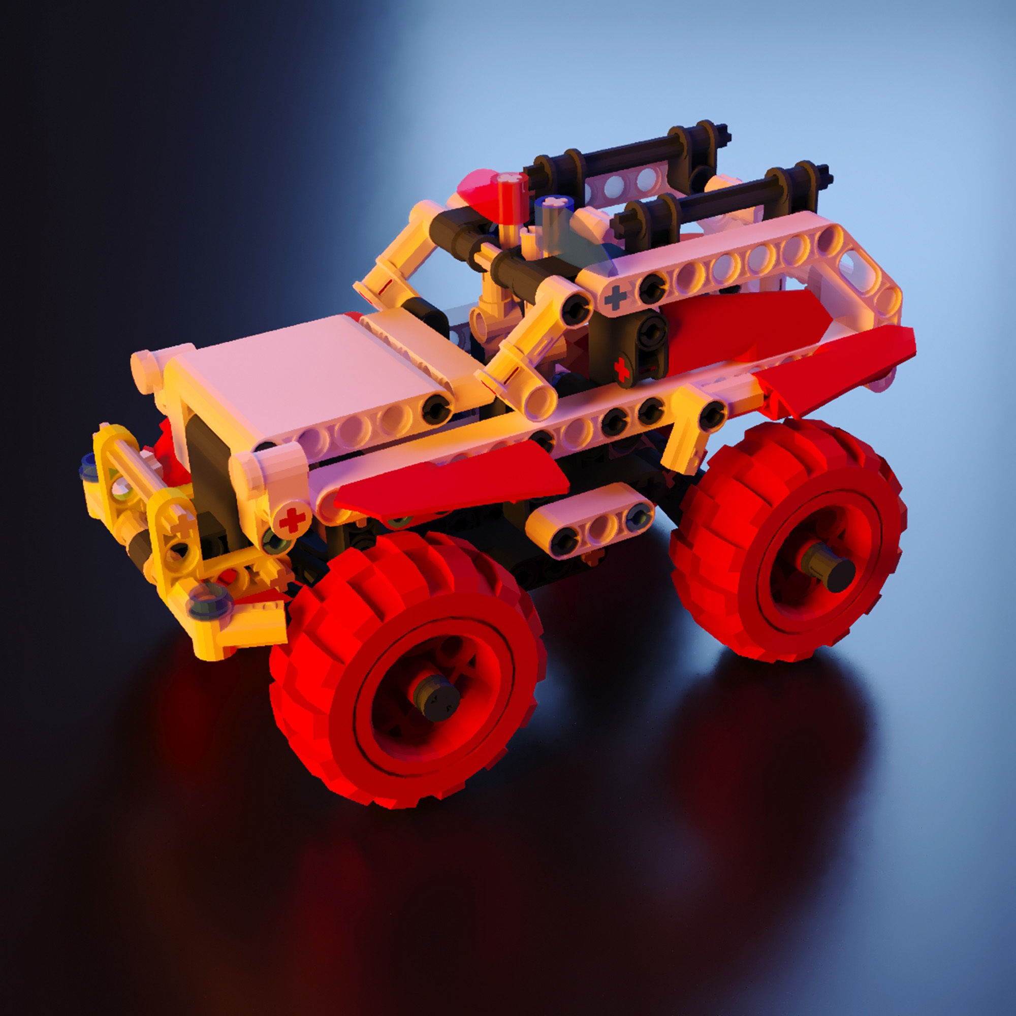 Lego jeep police stl 3D model 3D printable | CGTrader