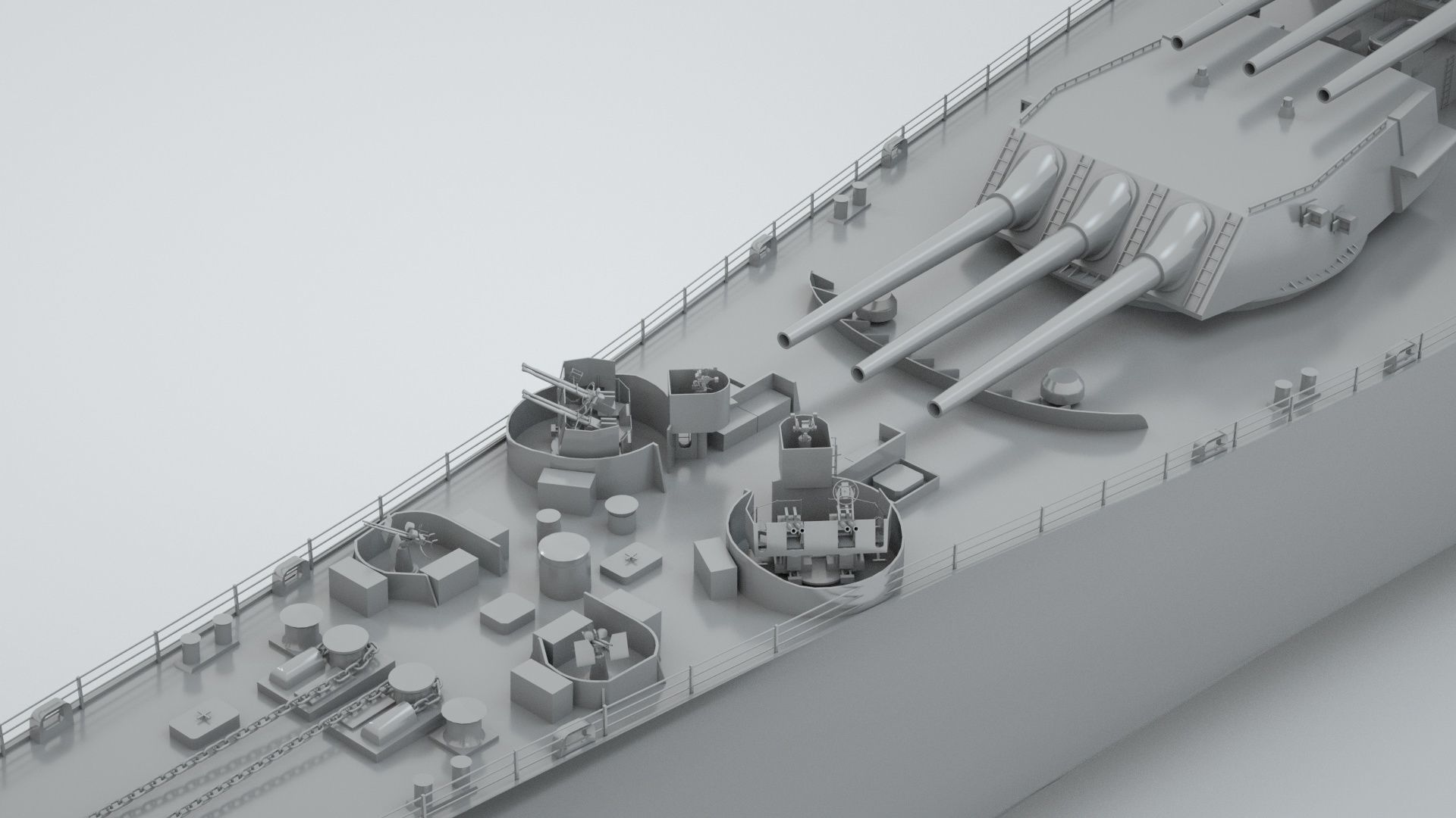 Iowa Class Battleship Missouri 3D model rigged | CGTrader