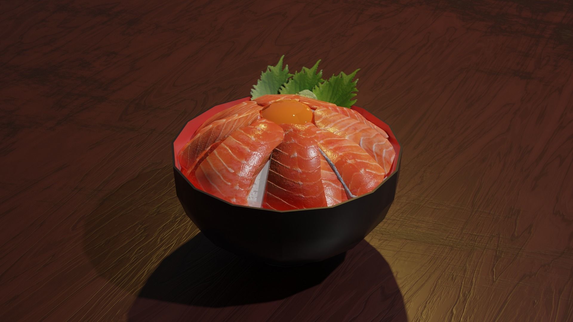 3D model salmon donburi lowpoly ready to use for game VR / AR / low ...