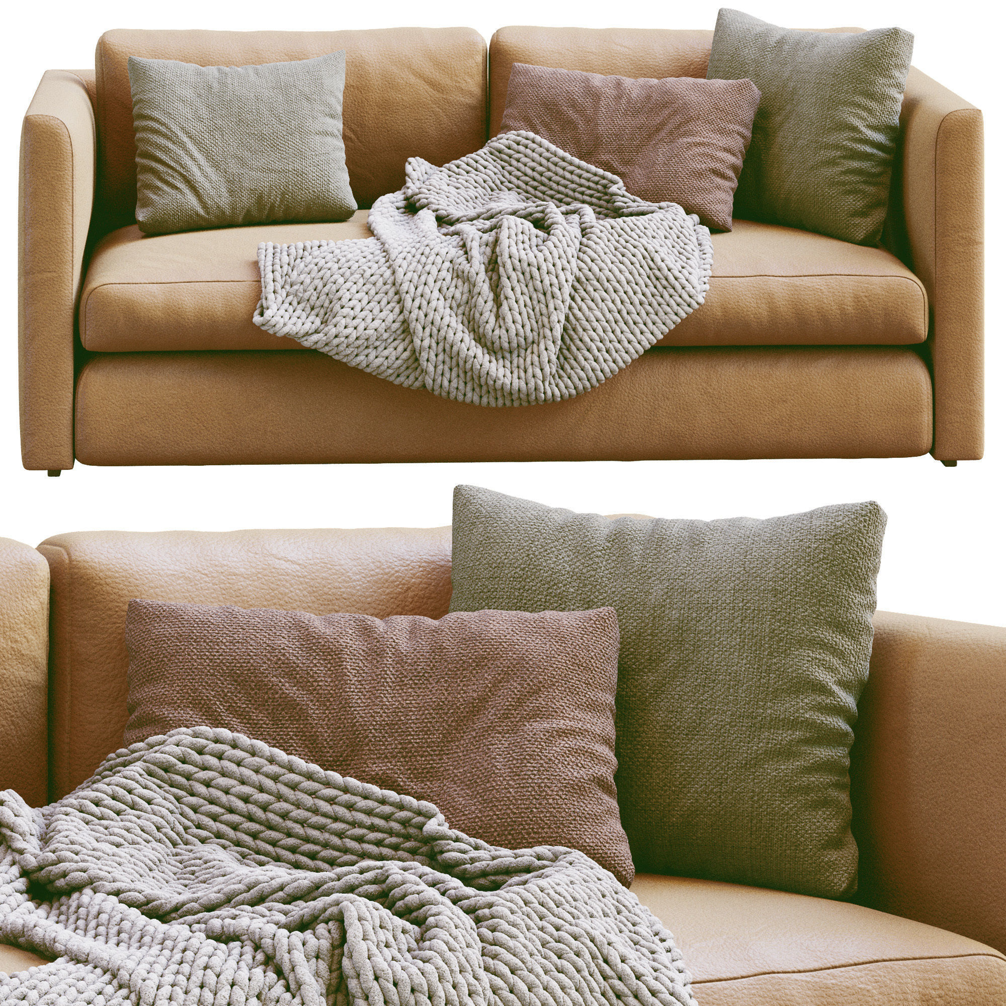 HACKNEY Leather Sofa By HAY 3D model | CGTrader