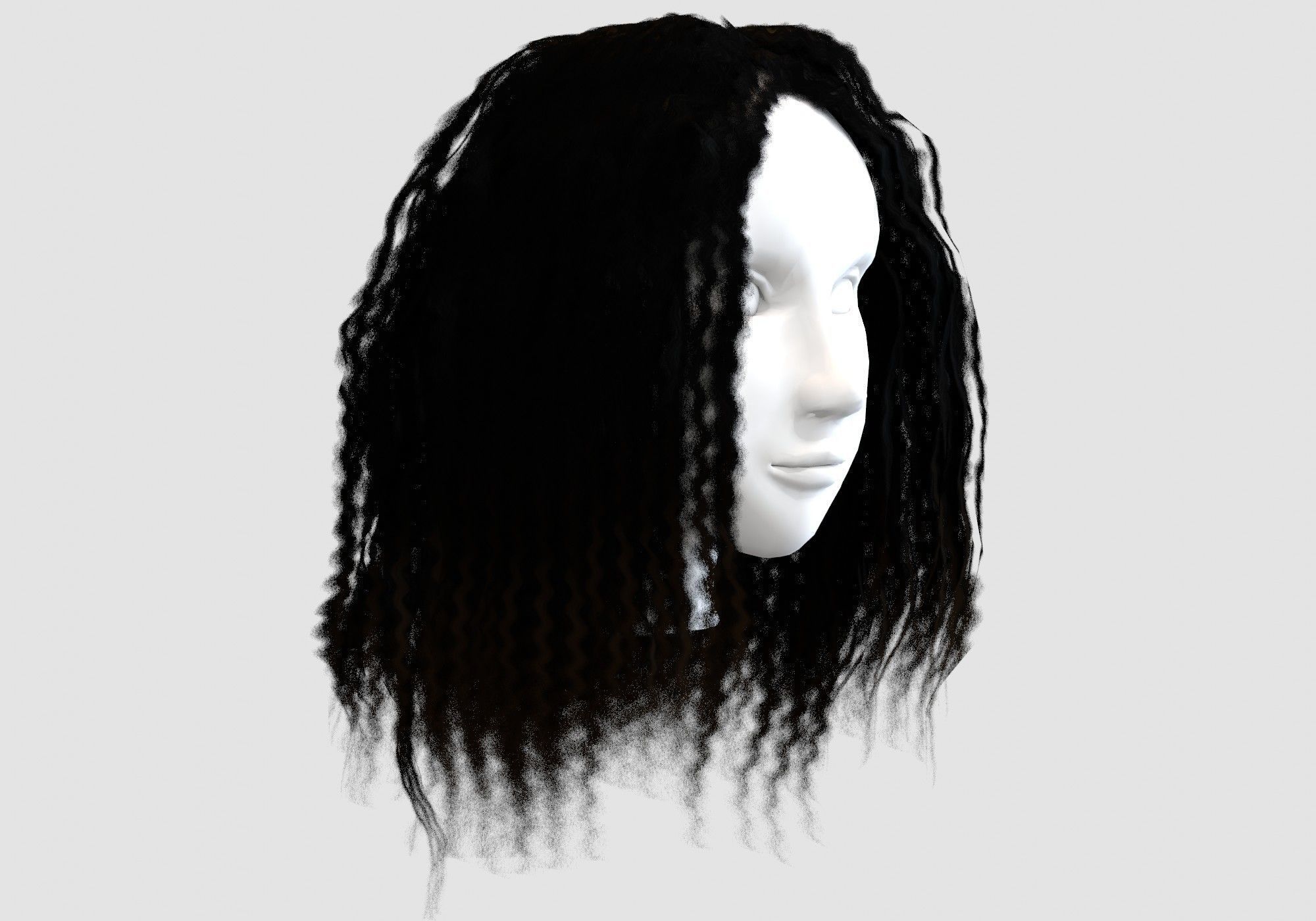 long afro hair 3D model | CGTrader
