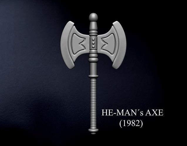 3D PRINTABLE HE-MAN AXE - 1982 - HIGHLY ACCURATE HEMAN AXE 3D model 3D ...