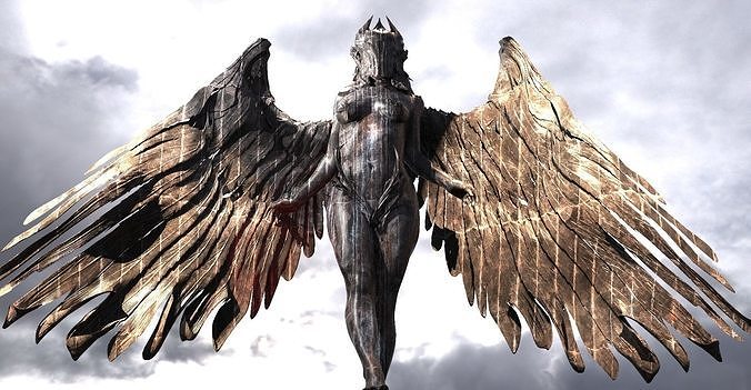 Valkyrie statue Winged 8 3D model | CGTrader