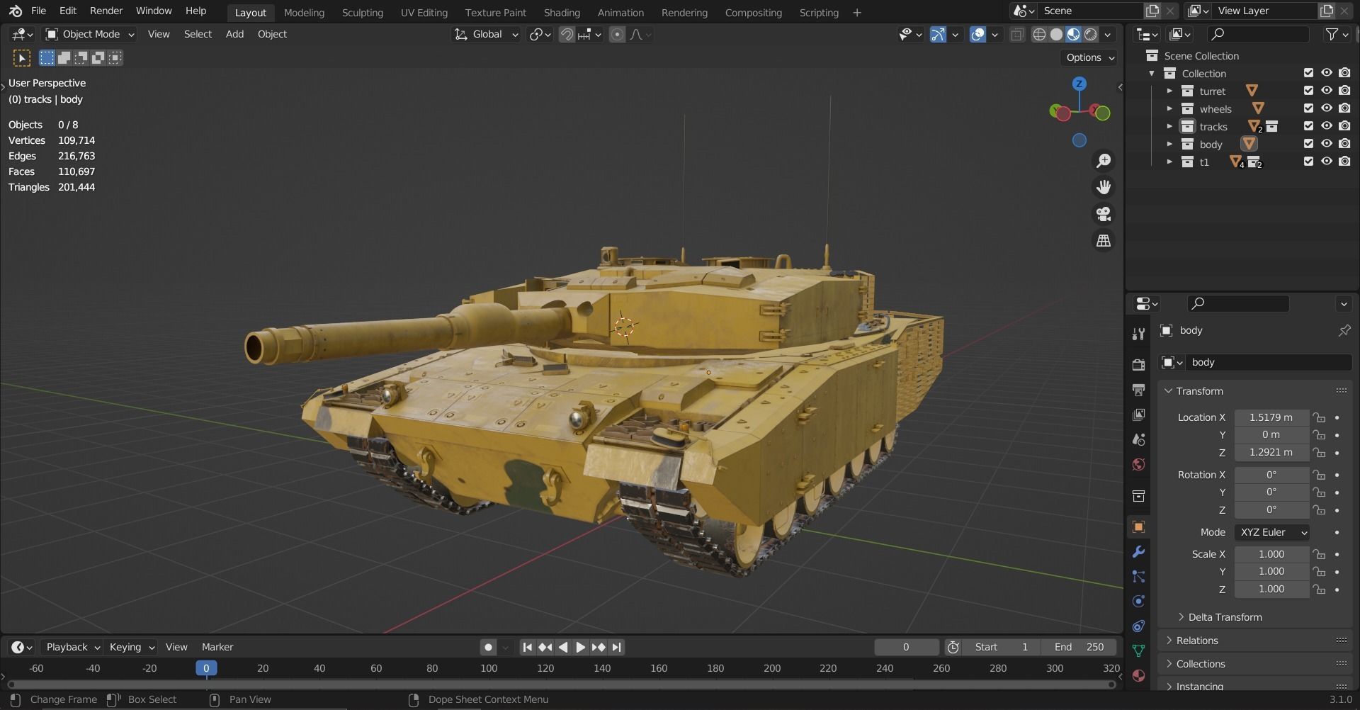 3D model Leopard 2a4-t1 VR / AR / low-poly | CGTrader
