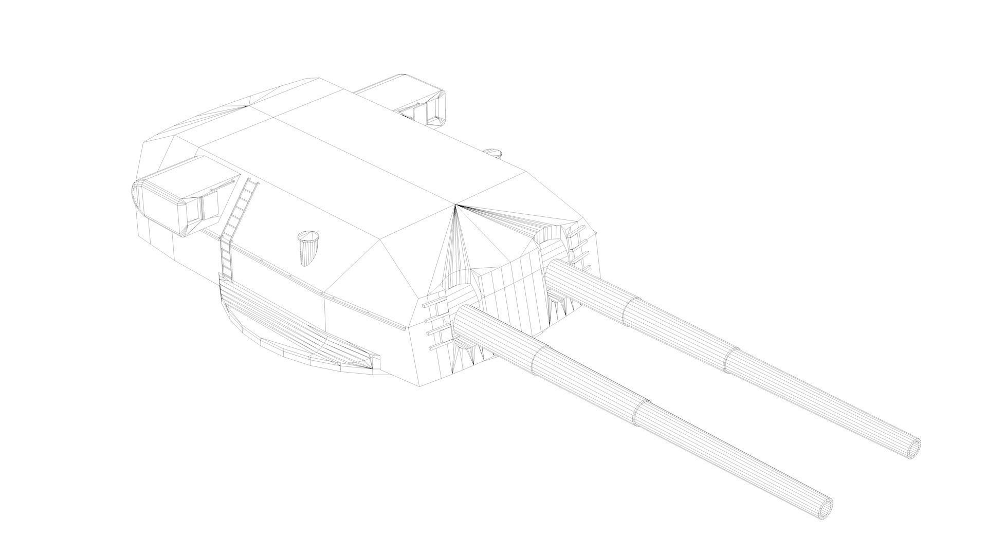 38cm 380mm SK C - 34 Bismarck Naval Gun 3D model rigged | CGTrader