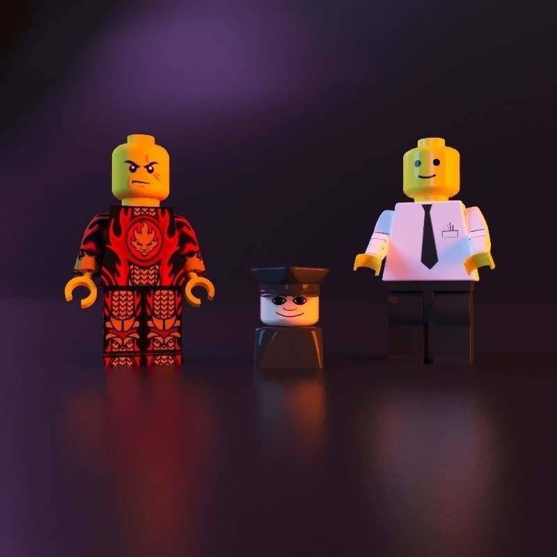 Lego man set policeman ninja man stl 3D model 3D printable | CGTrader