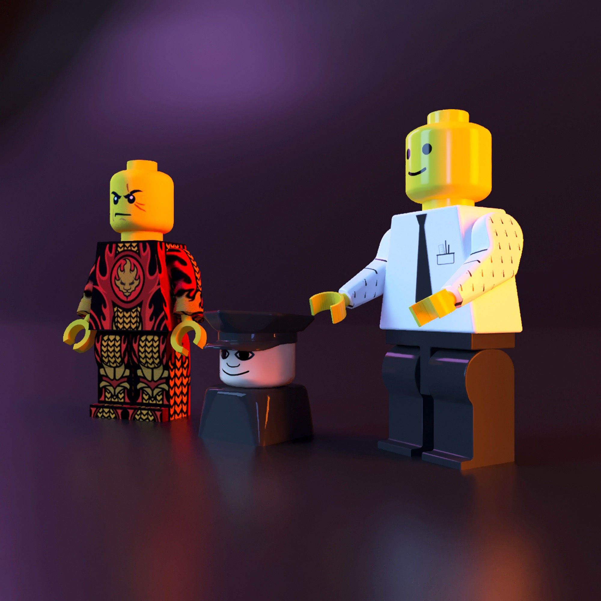 Lego man set policeman ninja man stl 3D model 3D printable | CGTrader