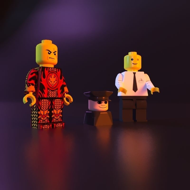 Lego man set policeman ninja man stl 3D model 3D printable | CGTrader