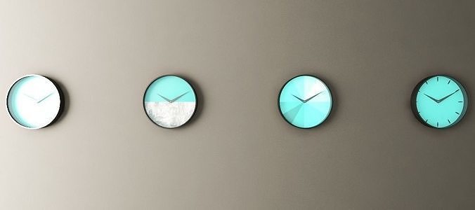Realistic wall clocks 5-8 3D model | CGTrader