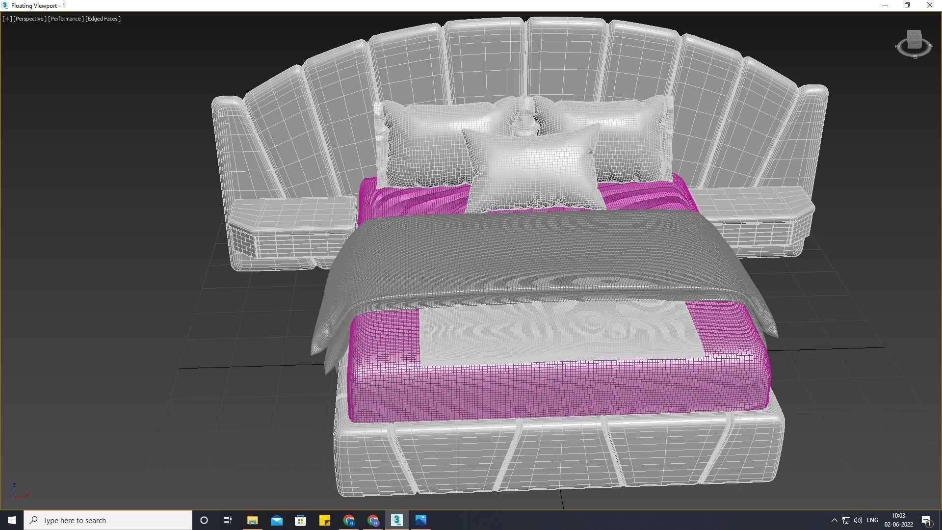Bed with Bed Back 3D model | CGTrader