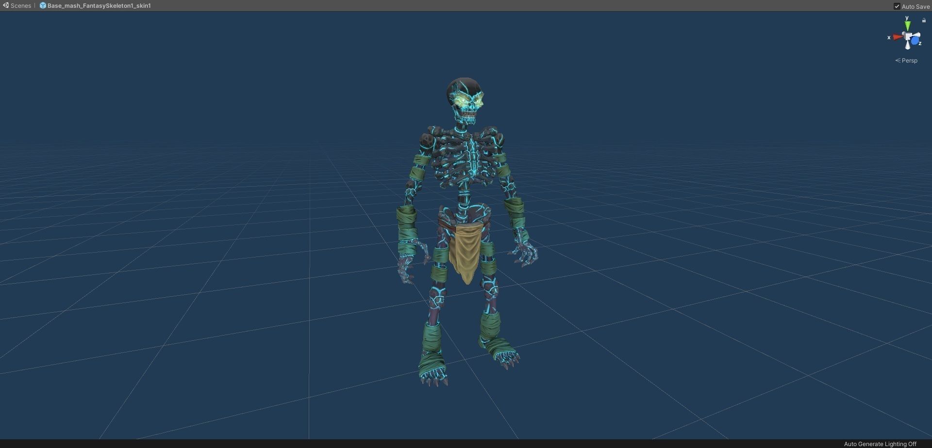 3D model FantasySkeleton1 Low-poly 3D model skeleton VR / AR / low-poly ...