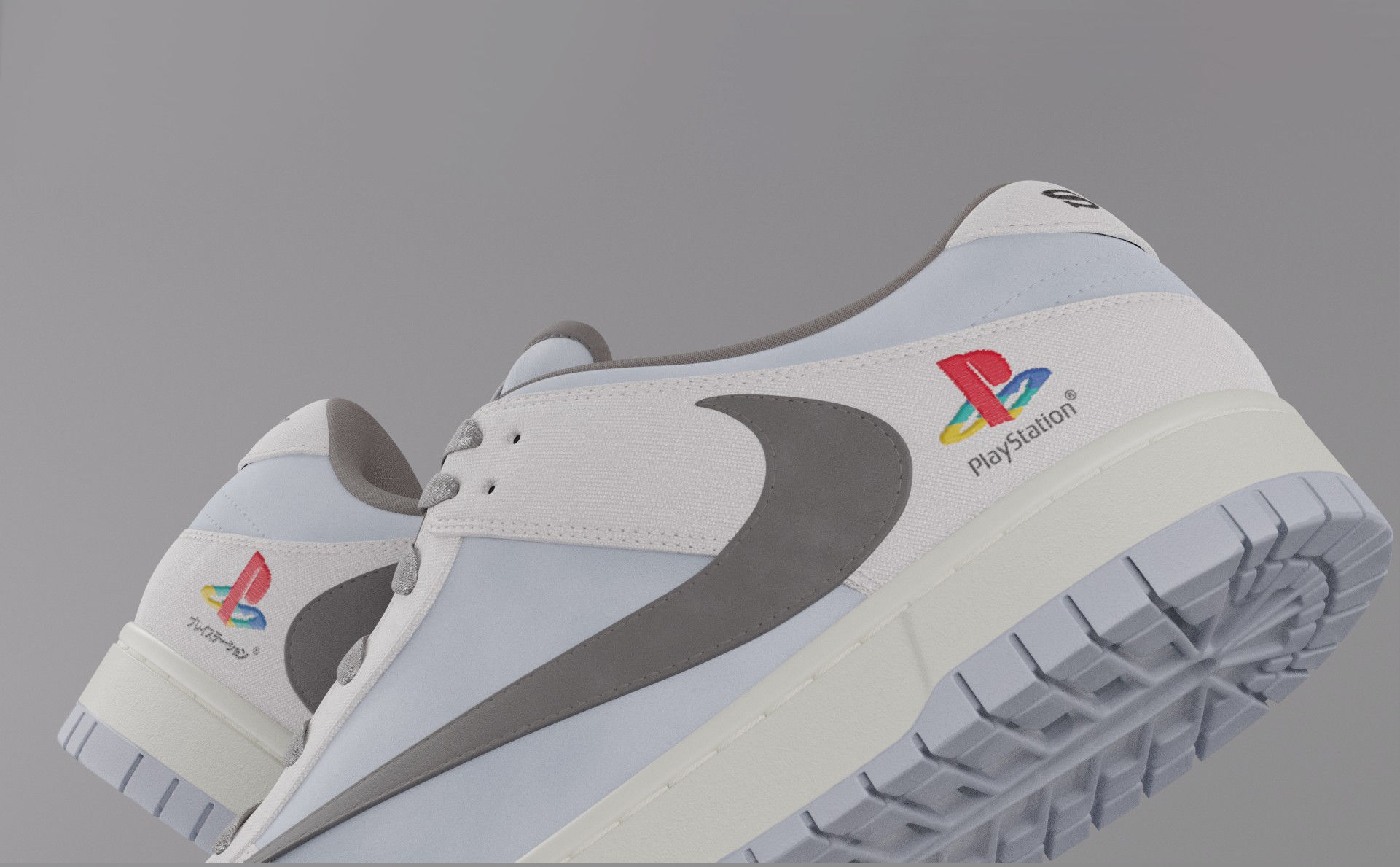 3D model Nike Dunk Low Playstation x Travis Scott VR / AR / low-poly ...