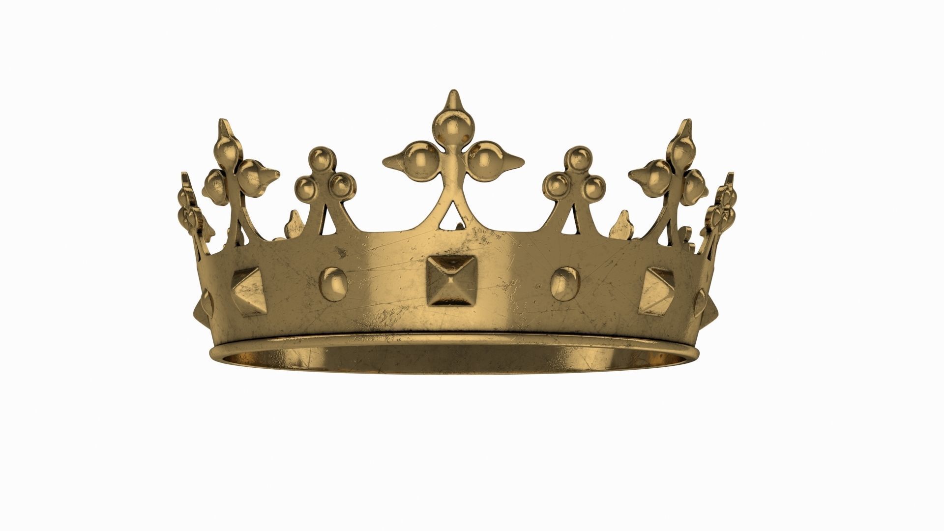 Golden Scratched Crown 3D model | CGTrader