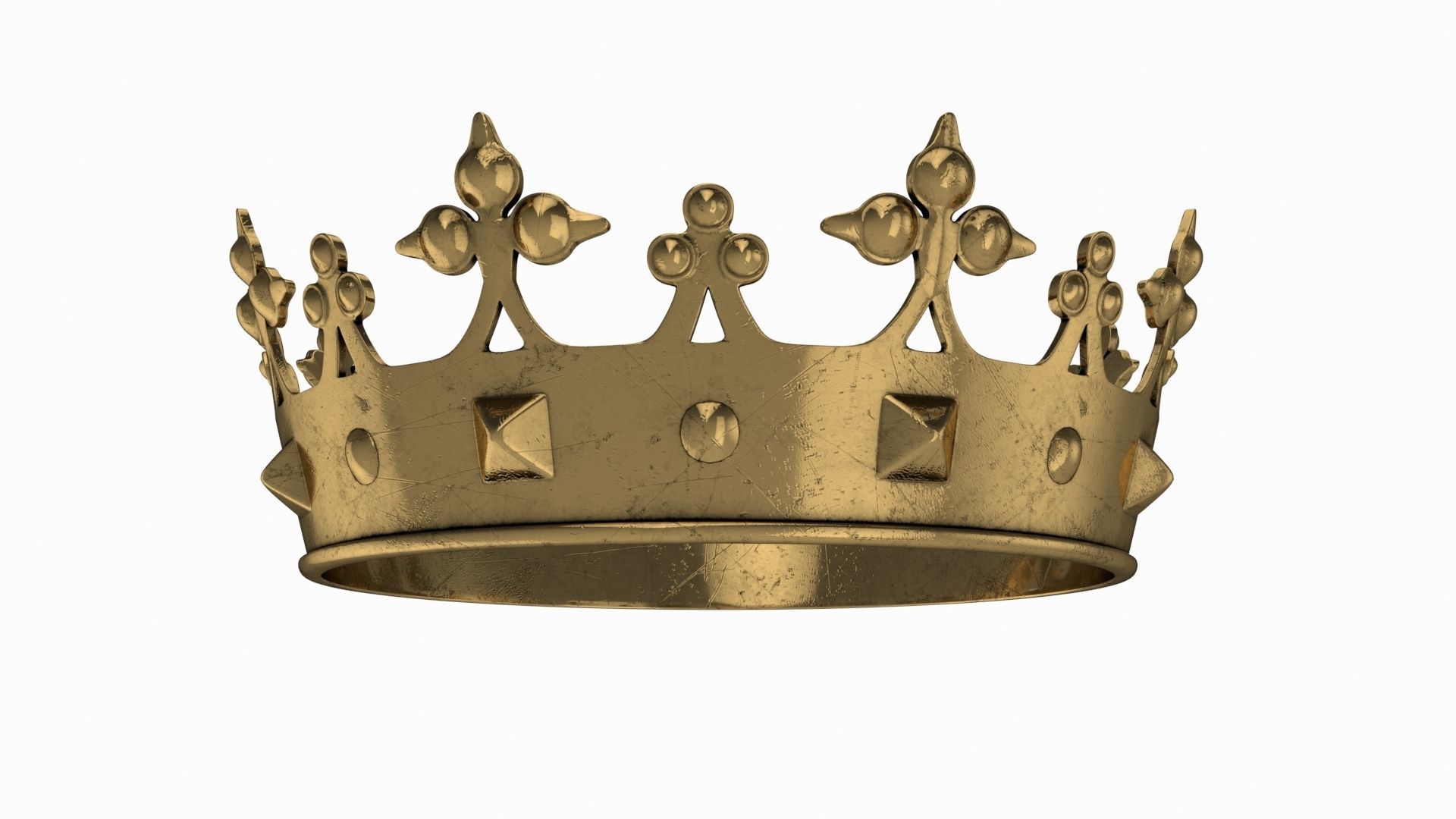 Golden Scratched Crown 3D model | CGTrader