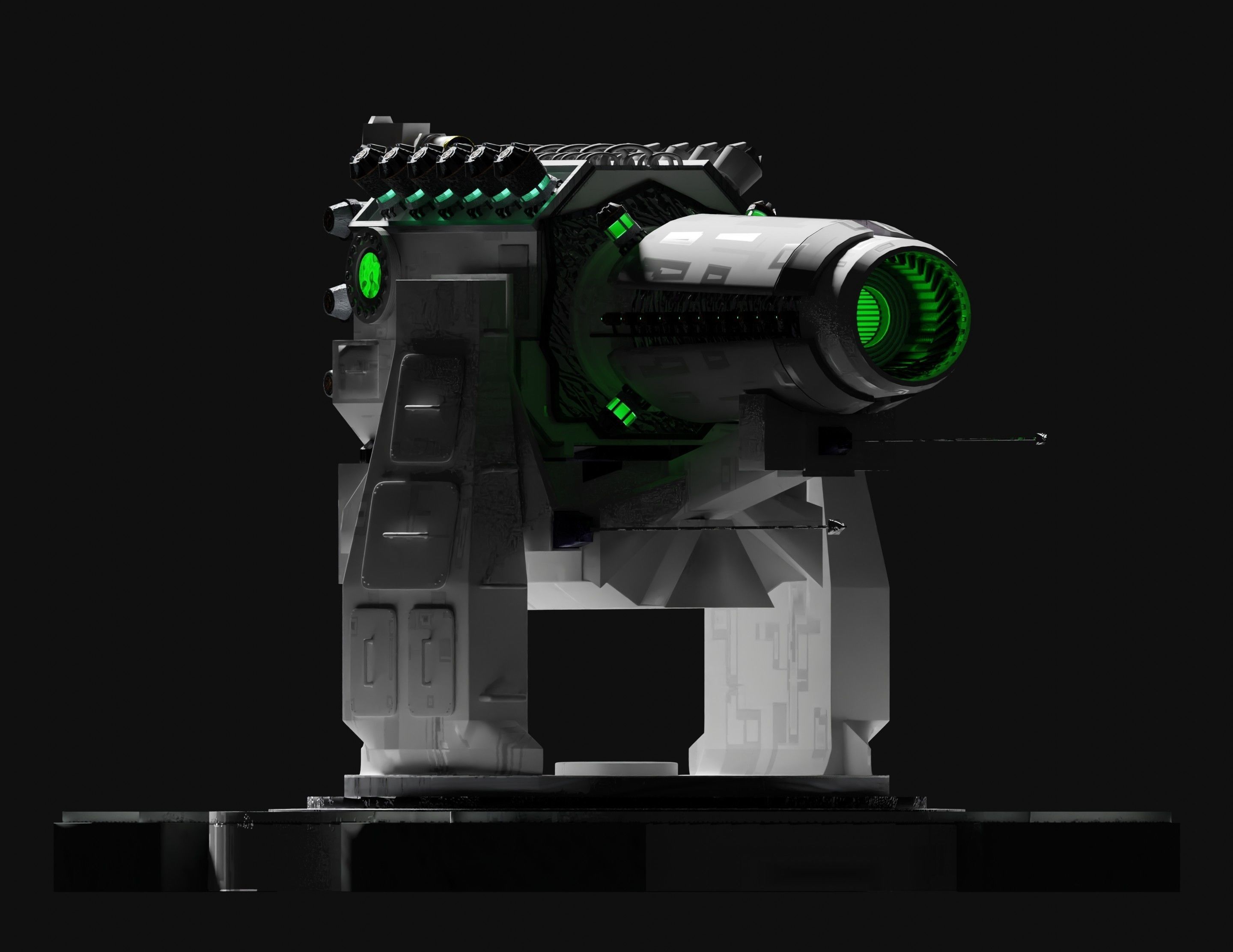 3D model Lunar base defence plasma turret 1 VR / AR / low-poly | CGTrader