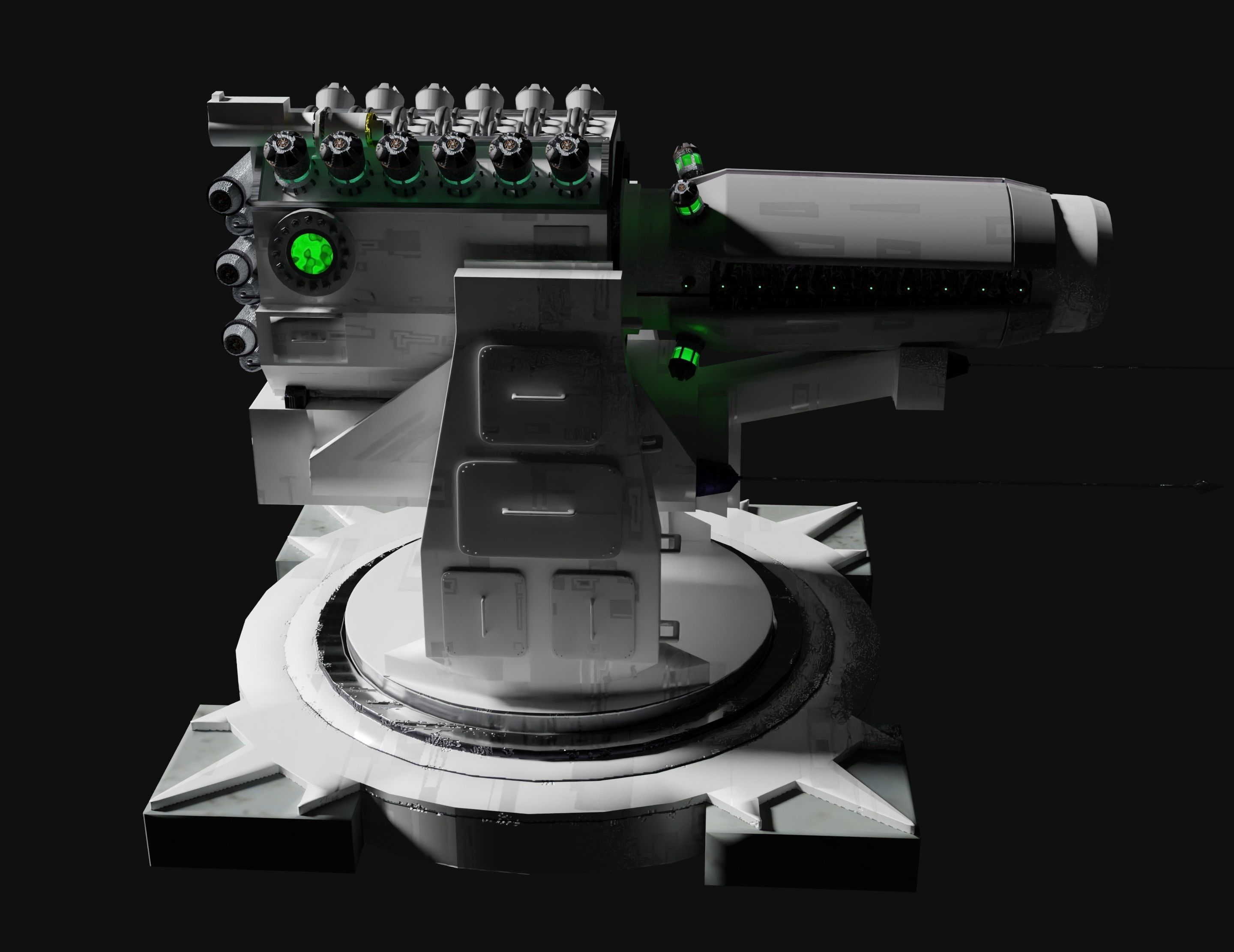 3D model Lunar base defence plasma turret 1 VR / AR / low-poly | CGTrader