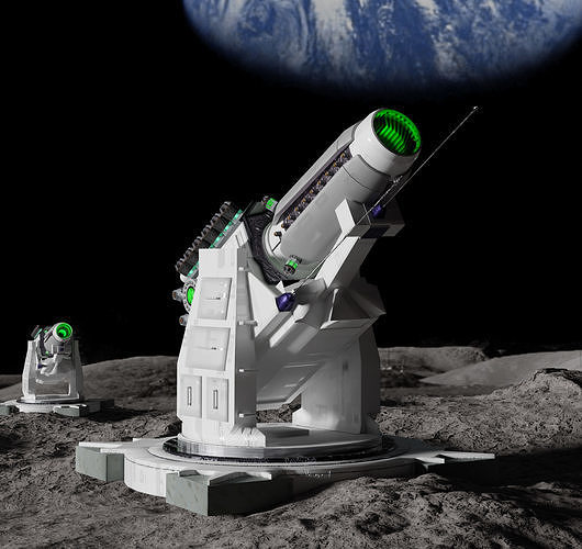 3D model Lunar base defence plasma turret 1 VR / AR / low-poly | CGTrader