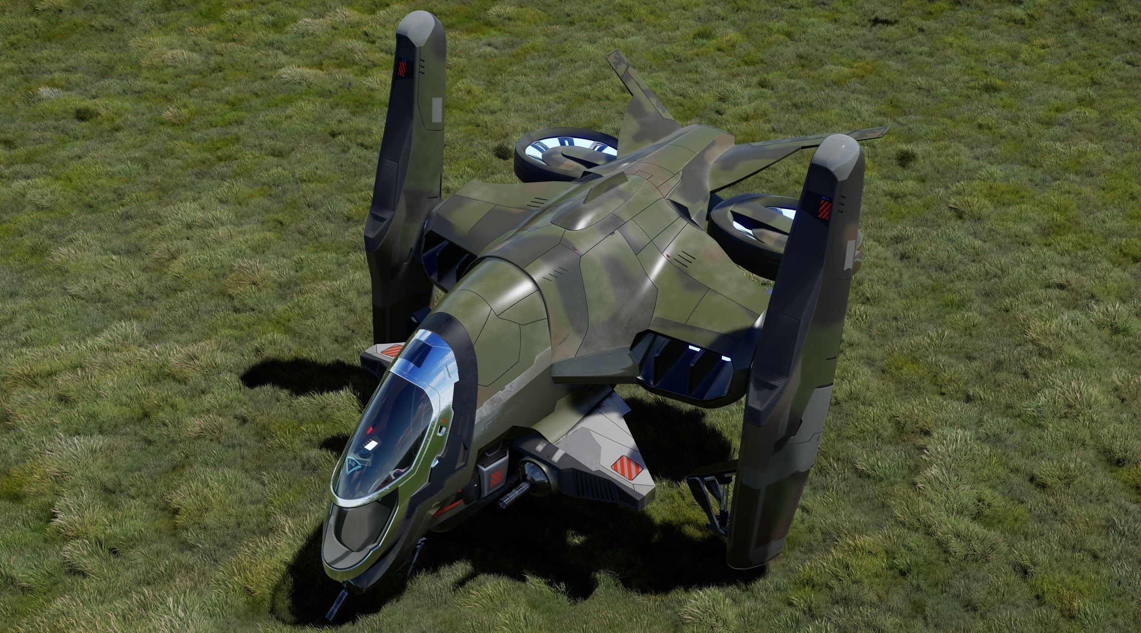 Sci-Fi Light Gunship G9 3D model | CGTrader