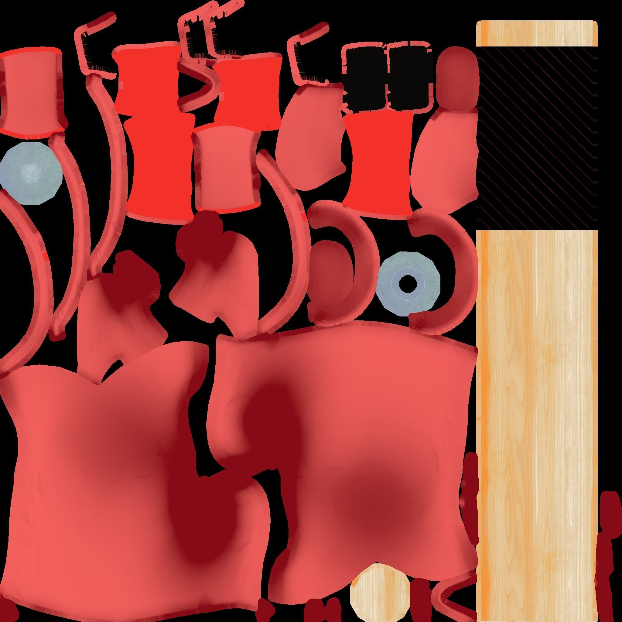 3D model low poly steel lockers with baseball bat and boxing gloves VR ...