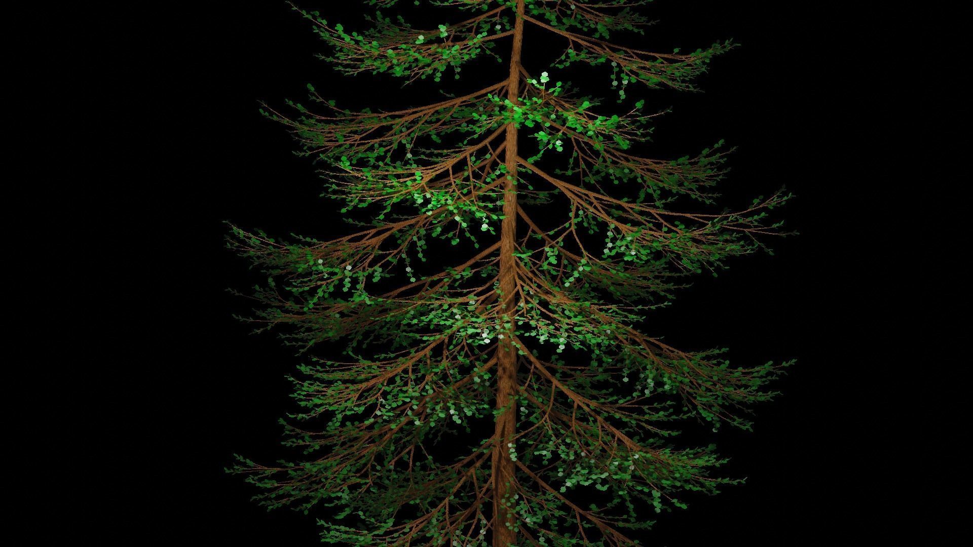 3D model Spring or Summer or pine Tree PBR low-poly game ready VR / AR ...